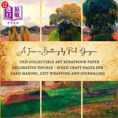 海外直订A Farm in Brittany by Paul Gauguin Old Collectible Art Scrapbook Paper Decorativ 在布列塔尼的农场由保罗高更