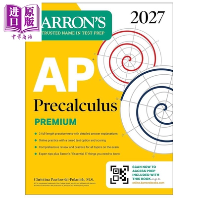 AP Precalculus Premium 2027 Prep Book with 3 Practice Tests + Comprehensive Review + Online Practice【中商原版】