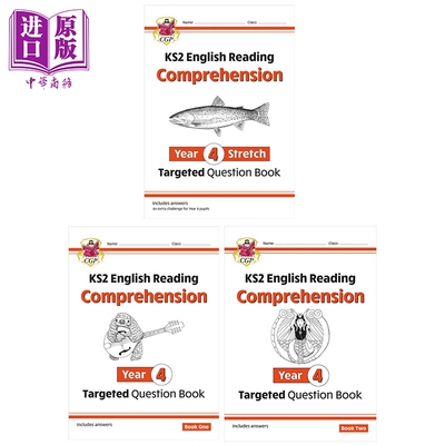 预售 英国原版CGP 小学四年级英语阅读理解练习3册KS2 English Year 4 Reading Comprehension Targeted Question Book【中商原版?