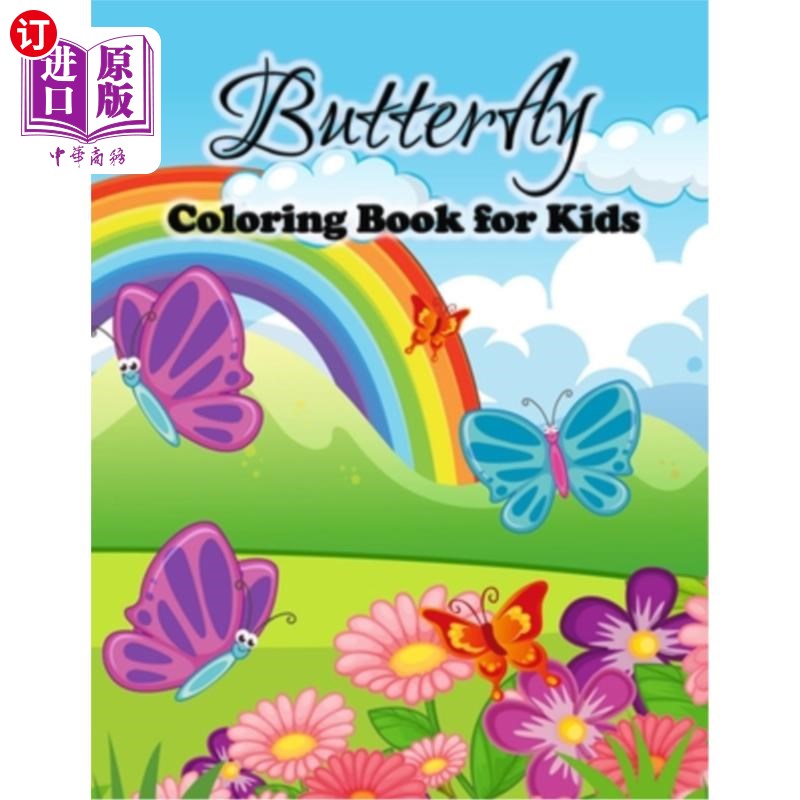 海外直订Butterfly Coloring Book for Kids: Cute Butterflies Coloring Pages ...