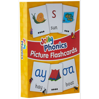 预售 快乐自然拼读单词图片闪卡抽认卡 手写体 英式英语版 Jolly Phonics Picture Flash Cards in Precursive Letters【中商原版?