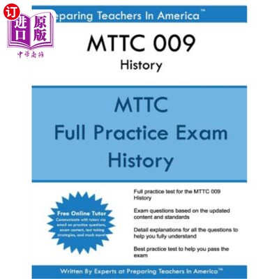 海外直订MTTC 009 History: MTTC History - Michigan Test For Teacher Certification MTTC 009历史:MTTC历史-