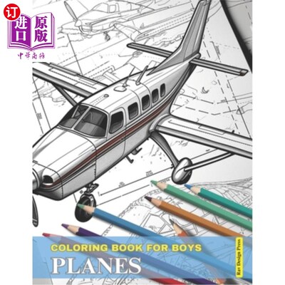 海外直订Planes: Coloring Book for Boys 飞机：男孩涂色书