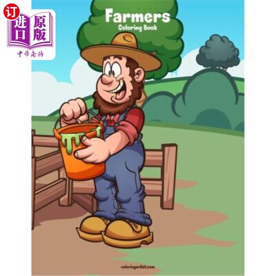 海外直订Farmers Coloring Book 1 农民着色书1