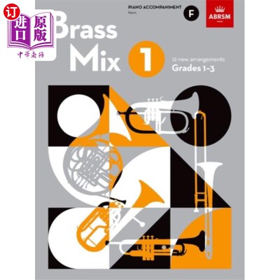海外直订Brass Mix, Book 1, Piano Accompaniment F 铜管混音，第一册，钢琴伴奏F