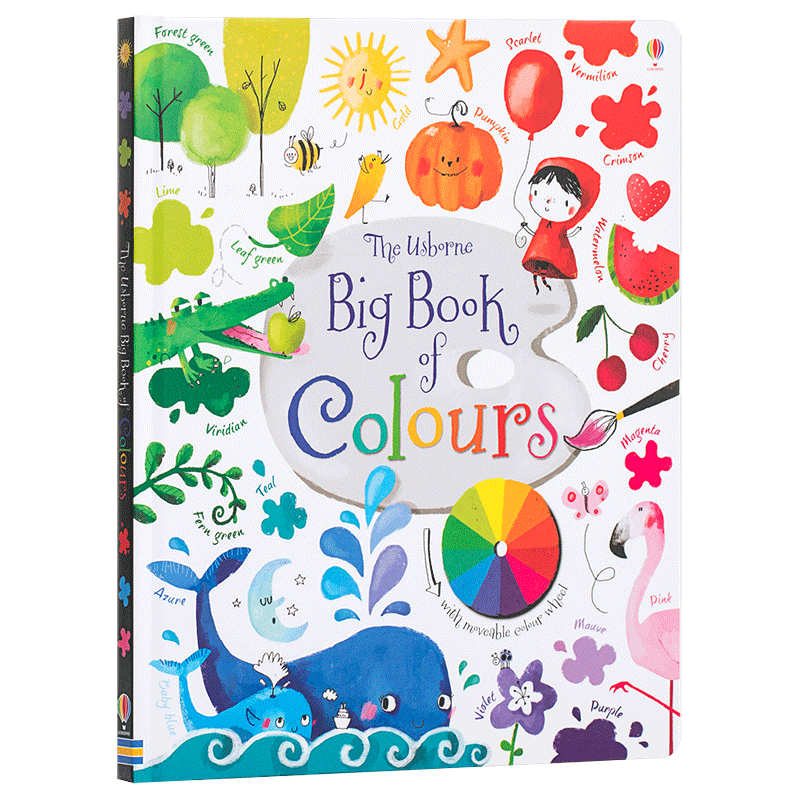 英文原版Usborne Big Book of Colours孩子的色彩启蒙全书颜色识别 11大色系130余种颜色早教启蒙认知艺术童书纸板书中 ...