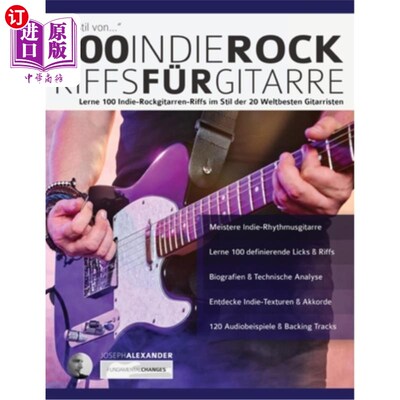 海外直订德语 100 Indie-Rock Riffs Für Gitarre 100首独立摇滚Riffs f ̈r吉他
