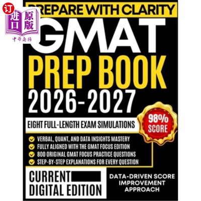 海外直订GMAT Prep Book 2026-2027: With Proven Strategies, Comprehensive Questions, Full- GMAT准备书202