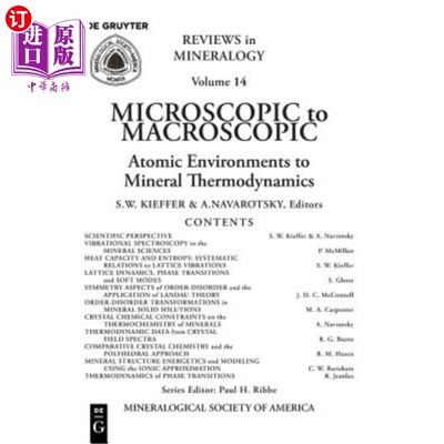 海外直订Microscopic to Macroscopic: Atomic Environments to Mineral Thermodynamics 微观到宏观：原子环境到矿物热力学