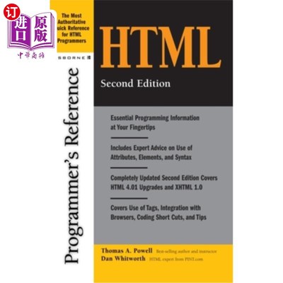 海外直订HTML Programmer's Reference, 2nd Edition HTML程序员参考，第二版