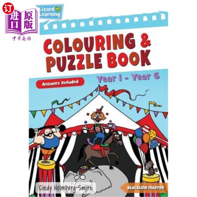 海外直订Lizard Learning Colouring and Puzzle Book: Year 1 - Year 6 蜥蜴学习着色和拼图书:1 - 6年