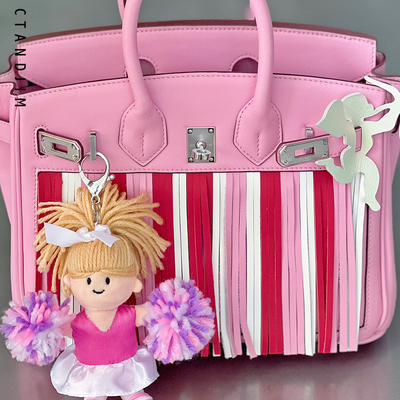 CTANDJIM高端局粉色流苏bk25手提包精钢五金 斜挎包