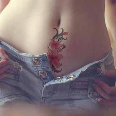 彩色花朵纹身贴防水女持