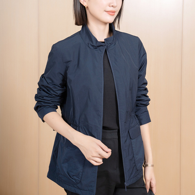 YUN2024冬新款女立领重工韩版夹棉大口袋拉链收腰风衣外套15052