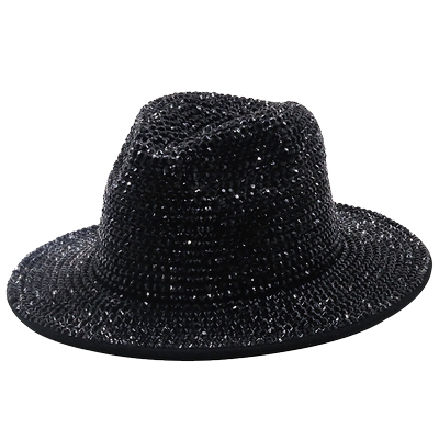 表演时尚英伦复古男女士镶钻礼帽