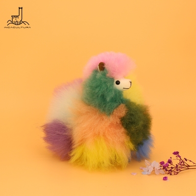 INCACULTURA品牌秘鲁进口七彩驼羊驼公仔玩偶婴羊驼毛花色驼