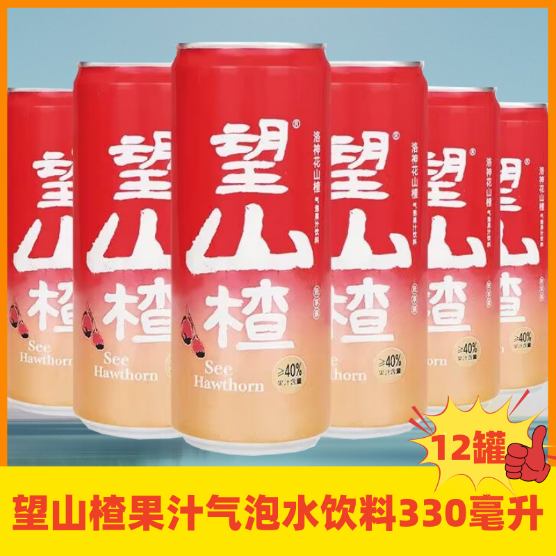 好望水望山楂果汁气泡水330ml易拉罐山楂健康饮品解腻果味饮料
