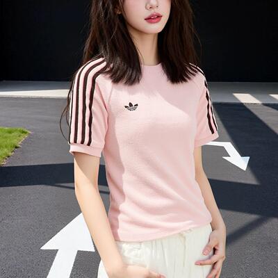 阿迪达斯三叶草女子TT CALI TEE 休闲运动短袖T恤KD1410 KD1411