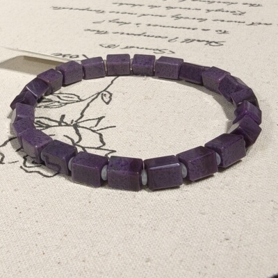 南非舒俱来高阶全肉皇家紫四棱珠单圈手链（承翊）AZB11936