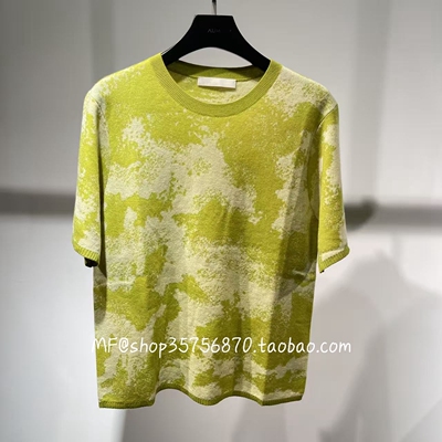 AUM奥姆2026春专柜正品 羊绒 圆领 提花短袖针织衫M1GB1S35M 2680