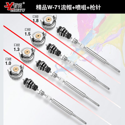 喷漆枪枪针料嘴水包水水包砂多彩漆喷抢大理石油漆雾化帽喷枪