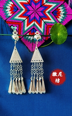 儿童耳夹无耳洞耳饰凉山彝族耳环少数民族耳饰六一女童气质耳坠耳