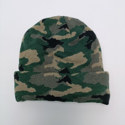 头围57-59cm外贸军绿迷彩针织帽毛线帽子满20元包邮