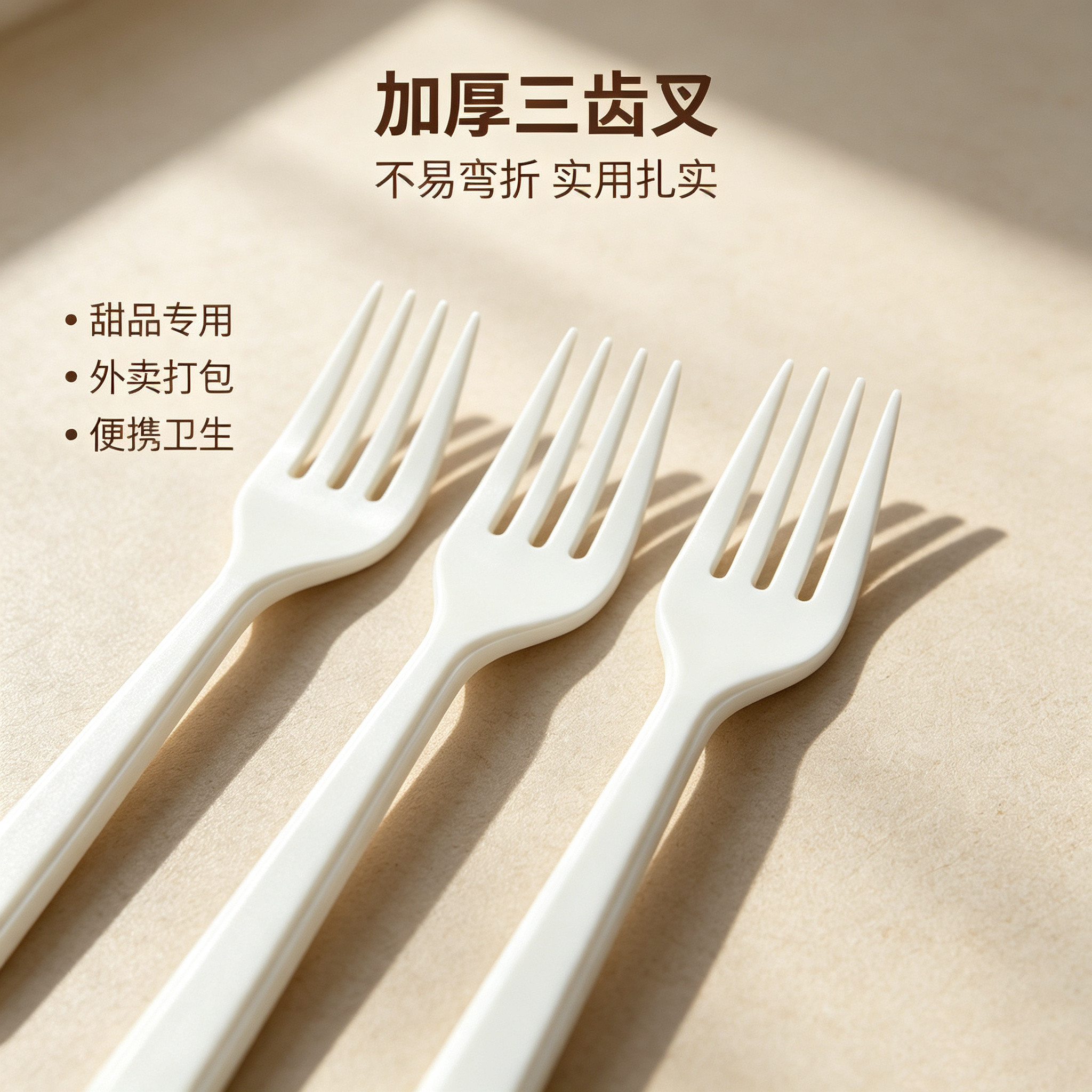 独立包装散装一次性叉子食品级摆地摊吃面外卖小吃家用