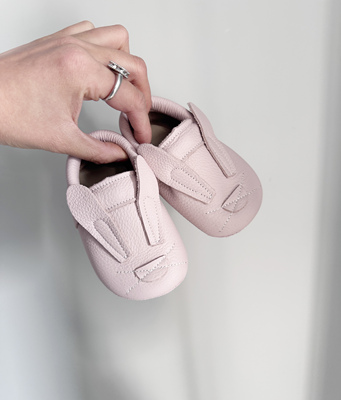 Bambibaby现做牛皮宝宝手工鞋可爱兔兔学步鞋秋冬周岁单鞋