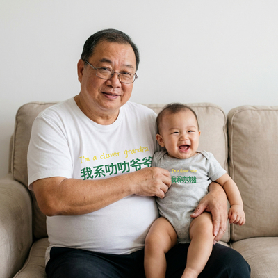 两广粤语我系叻叻猪短袖男女童体恤国潮纯棉上衣搞笑个性服装定制