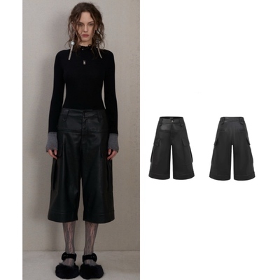 解构双腰头七分皮裤 宽松阔腿时髦感裤子 买手店SENSEAWEEK