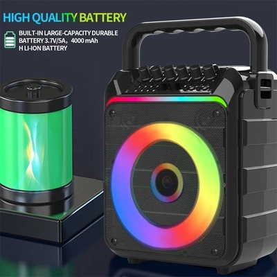 LED Karaoke Microphones  BT USB AUX TF Bluetooth Speaker