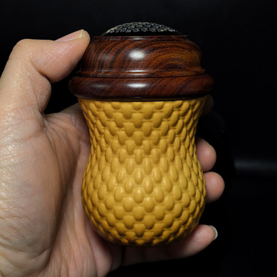 丰一阁精品津门名家范制花模本落簸箩纹黑虫蝈蝈葫芦叫罐鸣虫用具