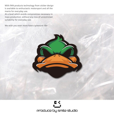 凶恶卡通鸭头趣味汽车贴纸个性摩托电动车划痕遮挡防水改装贴花