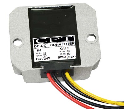 12V24V转5V5A10A防水电源转换器DC-DC 8V-35V降压5V车载LED电源