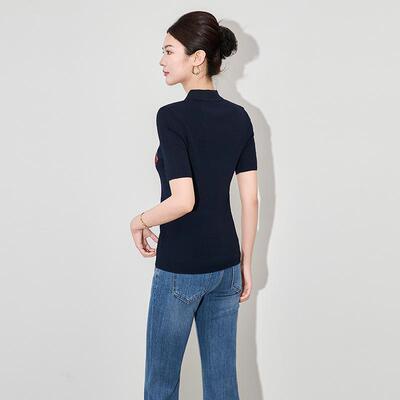 精致独特法式时尚火烈鸟针织衫