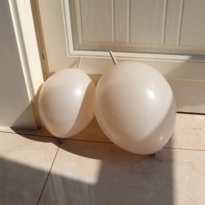 乳胶气球尾巴球复古色沙白色