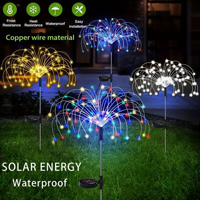 1 Packs Solar Fairy Lights,Waterproof Outdoor Firework Light