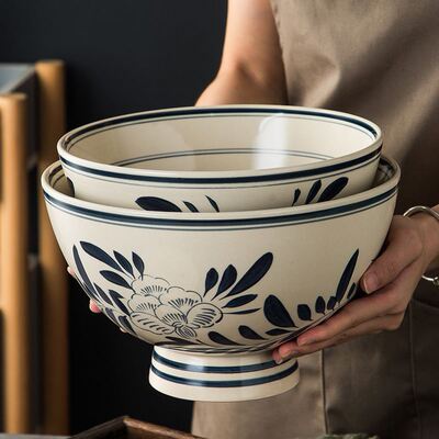 Ramen Bowl Ceramic Tableware Horn Bowl of Ramen Bowls Soup