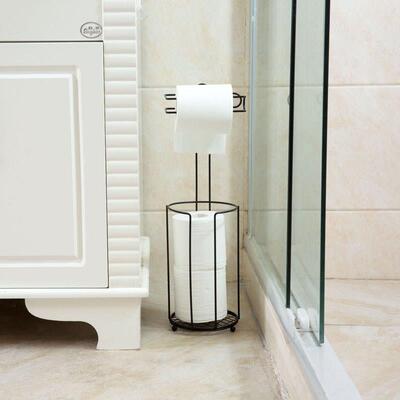 Floor type toilet paper holder, toilet roll paper rack, toil