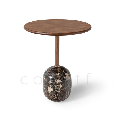 Bottini丹麦极简圆形小茶几现代北欧简约天然大理石边几沙发角几