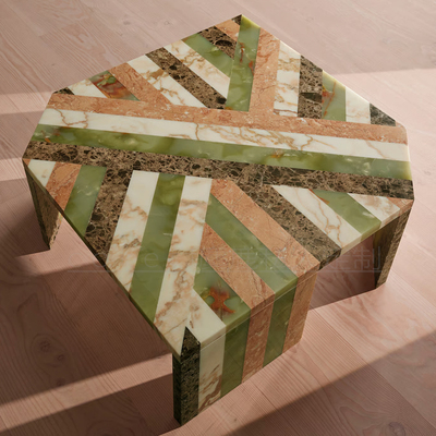 Charli意式轻奢大理石玉石正方形茶几设计师款别墅客厅家用咖啡桌