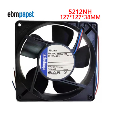 全新原装德国风机5212NH风扇 12V 10W 127x127x38mm 轴流散热风扇