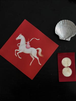 ARISUSPACE马上有福原创福贴斗方烫银福字马年新年春节新中式