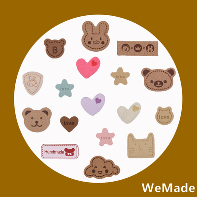 自粘卡通爱心皮革布贴衣服diy