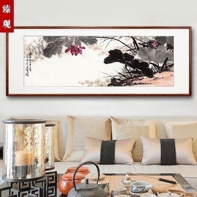 【十年老店】新中式花鸟荷花图国画水墨画客厅装饰画办公室挂画