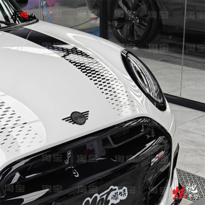 宝马MINI COOPER F56车贴拉花电动经典J01 F54 F55引擎盖定制贴纸