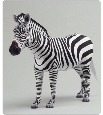 手工制作动物立体斑马3D纸质模型