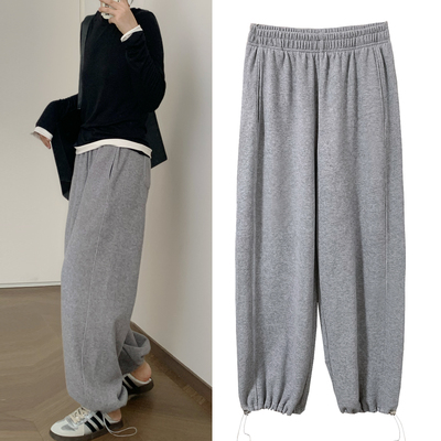 松紧腰九分老爹哈伦裤女2025新款