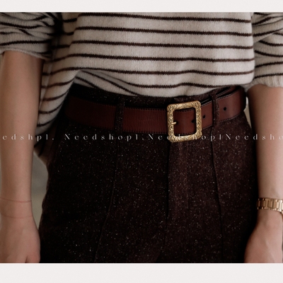 NeedShop1 【头层定制牛皮腰带】无同款百搭棕红色腰带